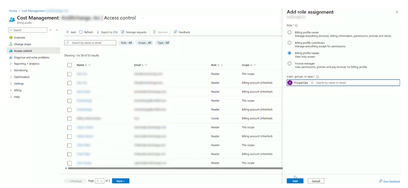 Using Microsoft Azure Console to Configure ProsperOps Access for a ...