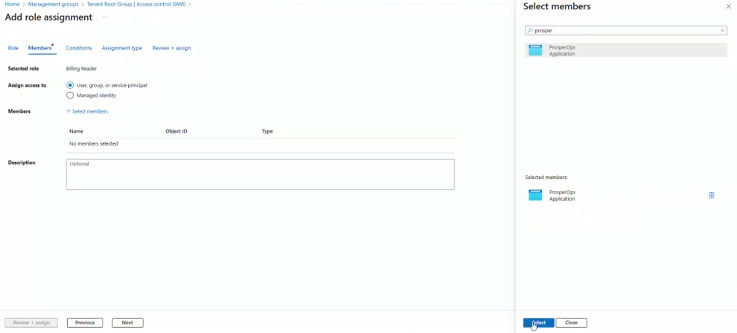 Using Microsoft Azure Console to Configure ProsperOps Access for a ...